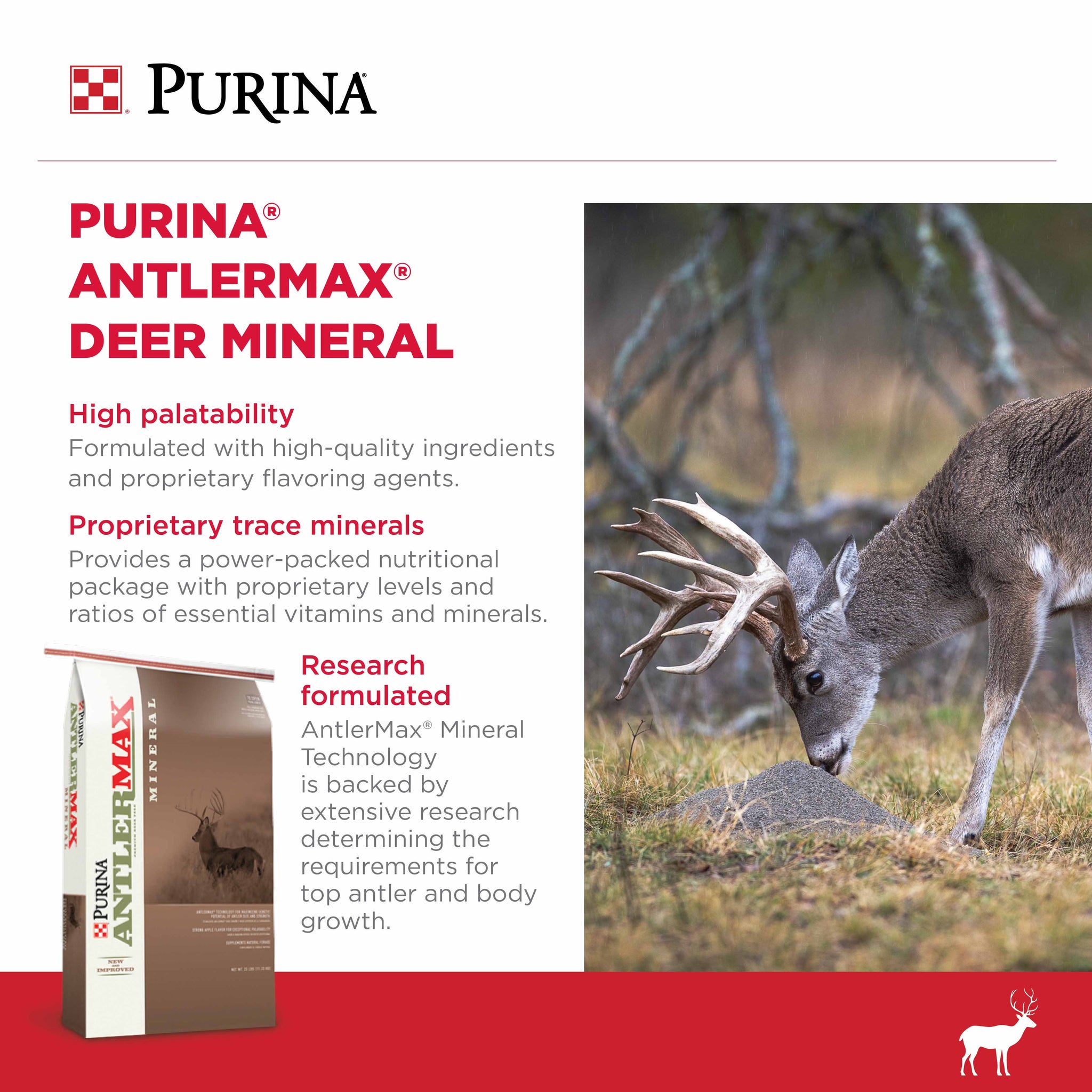 Purina® AntlerMax Premium Deer Mineral | Supports Antler Growth ...