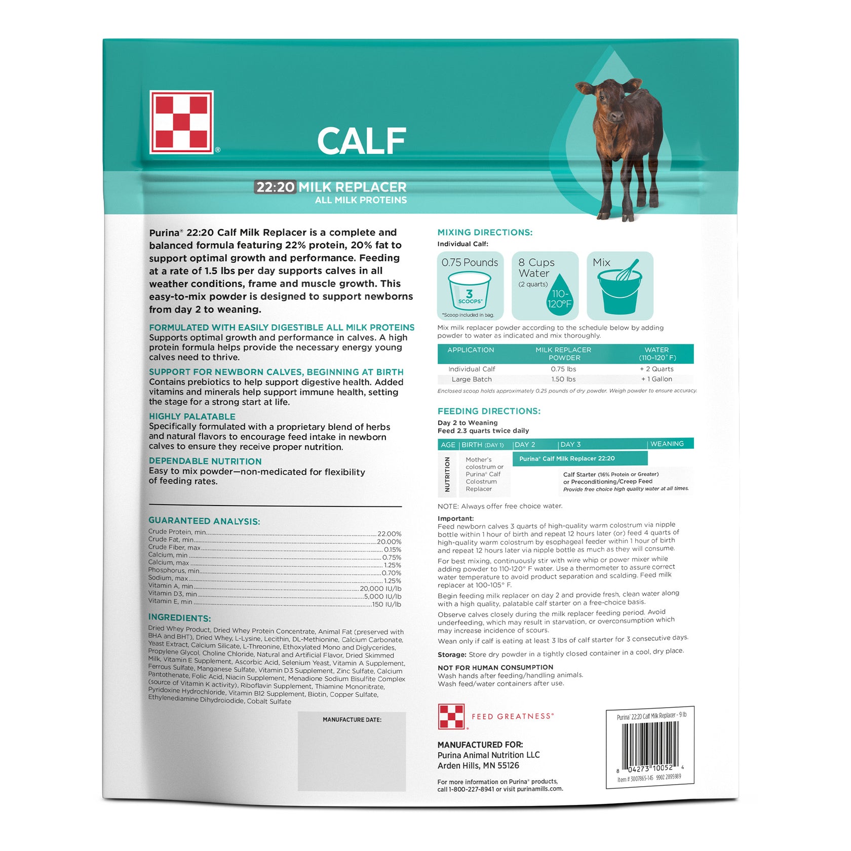 Purina® 22:20 Calf Milk Replacer | Shop Milk Replacer for Calves ...