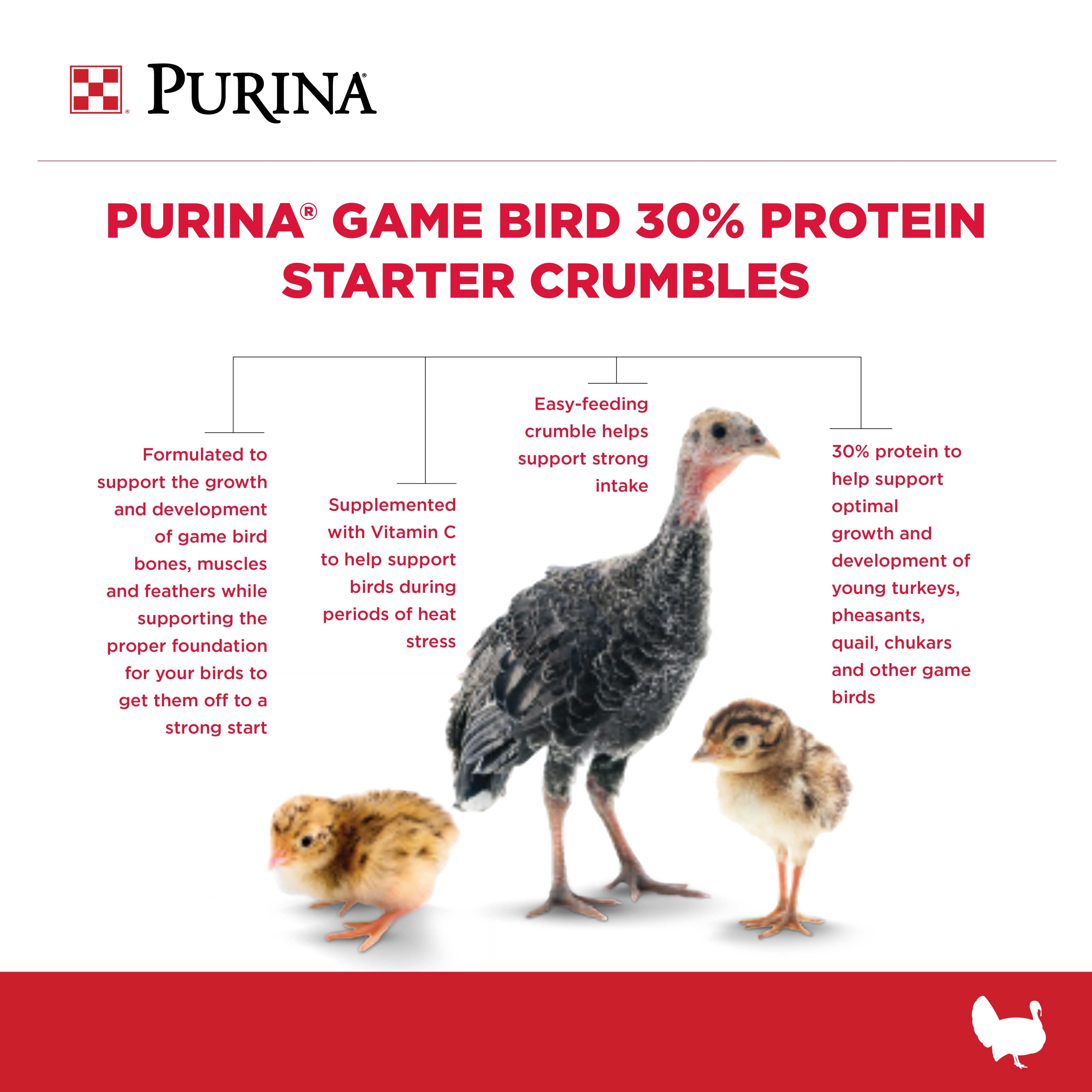 Purina® 30% Protein Gamebird Starter Feed | Pheasant Starter Feed ...